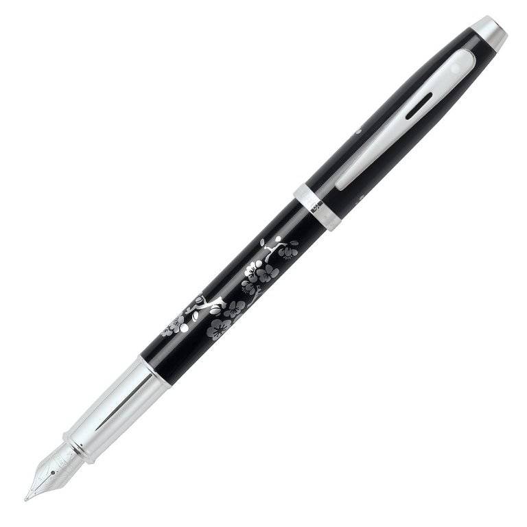 9299 Sheaffer Collection 100 Fountain Pen, Black Design, Chrome Trim ...