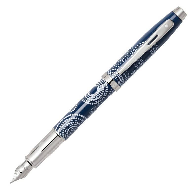 9270 Sheaffer Collection 100 Fountain Pen Blue Design Chrome Finish ...